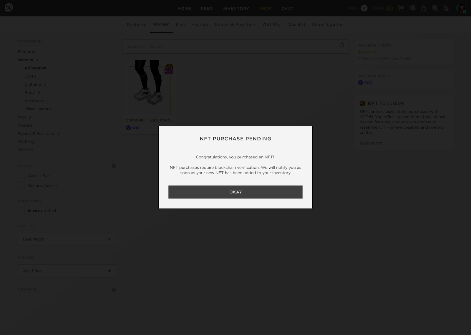 How to Buy NFTs on IMVU