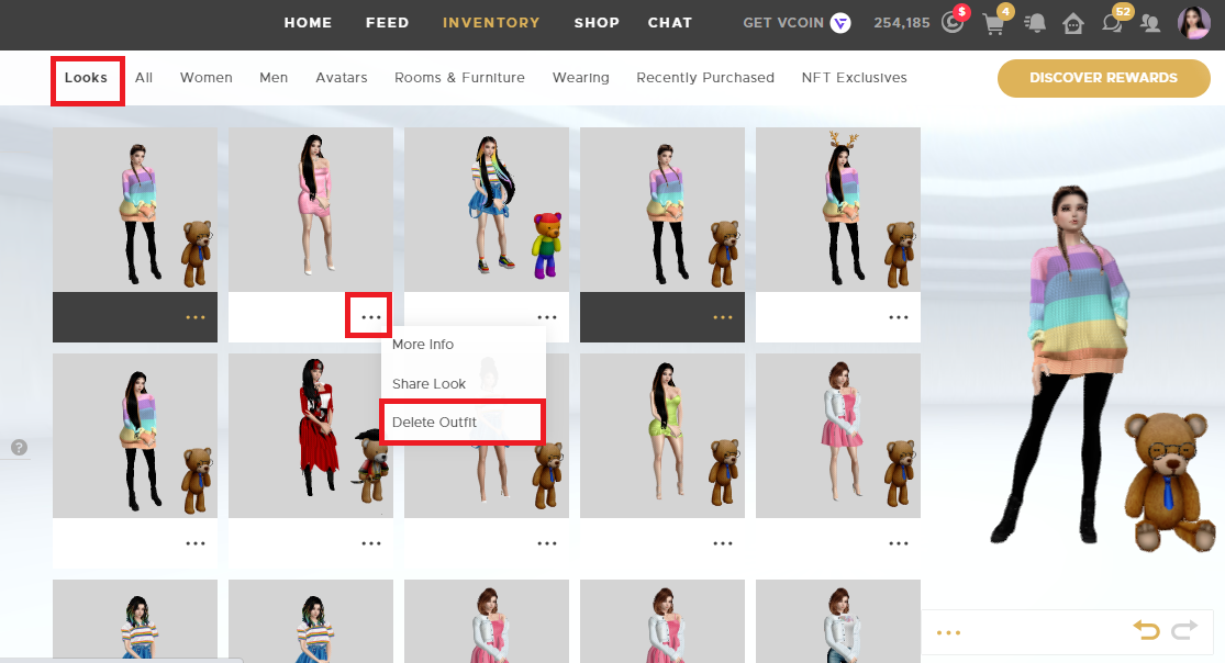 How to Delete an Outfit